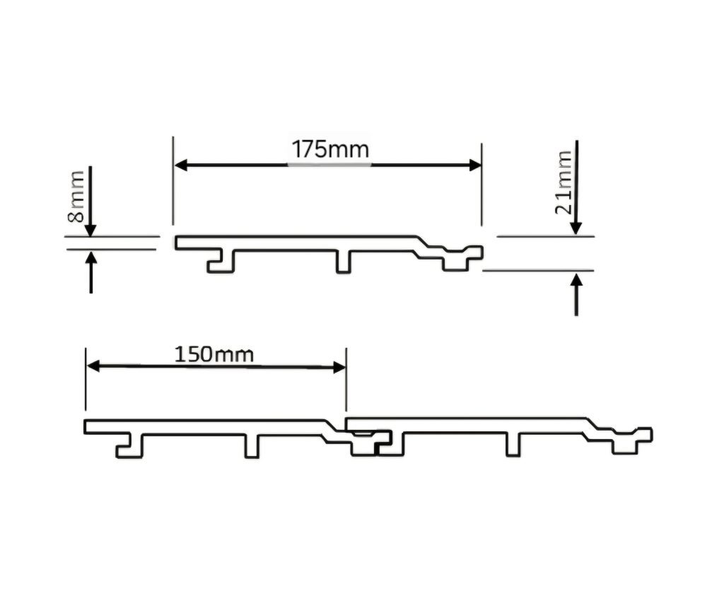 Capped Composite Woodgrain Cladding Boards 3600mm - Eco Composite Store Ltd